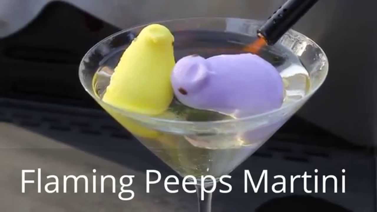 The Flaming Peeps® Martini -- The hottest Peeptini around... - YouTube