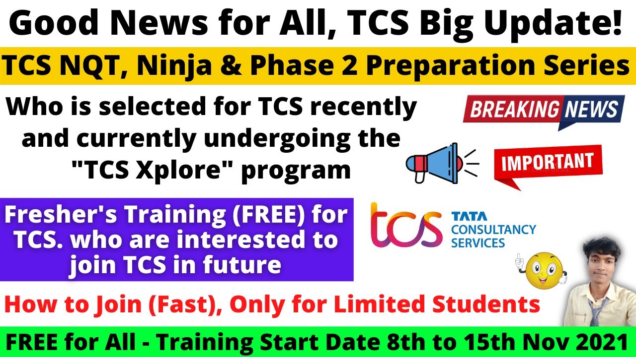 🔴TCS Providing TCS Xplore Training for All Selected & Who wants to Join ...
