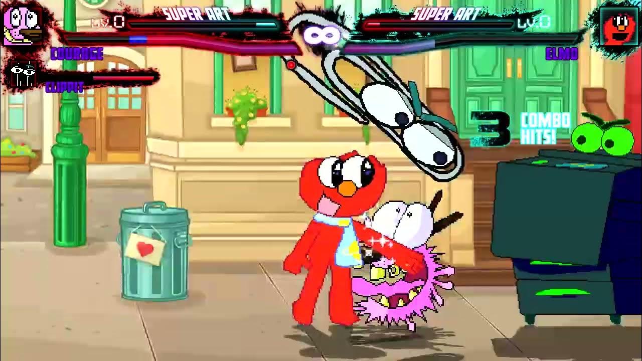 M.U.G.E.N Battle - Courage and Clippy vs. Elmo - YouTube