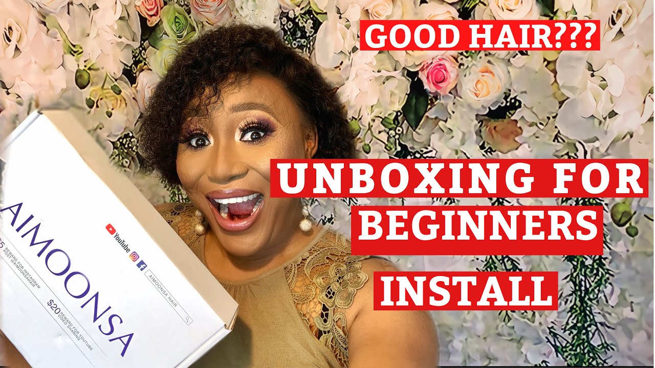AIMOONSA HAIR REVIEW || UNBOXING FOR BEGINNERS INSTALL || Garbie ...
