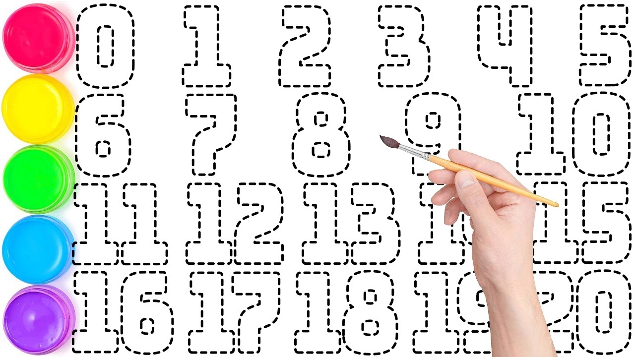 1234567890, 123 Number Fun! | Simple Tracing & Painting with Bright ...