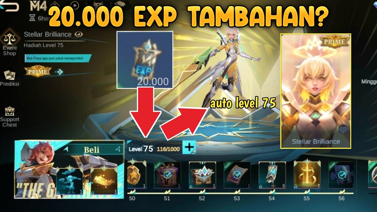 EXP PASS TAMBAHAN DARI MOONTON,AUTO LEVEL 75 - YouTube