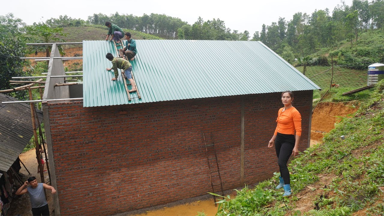 Help poor people build new houses - Build iron roof and wall plastering ...