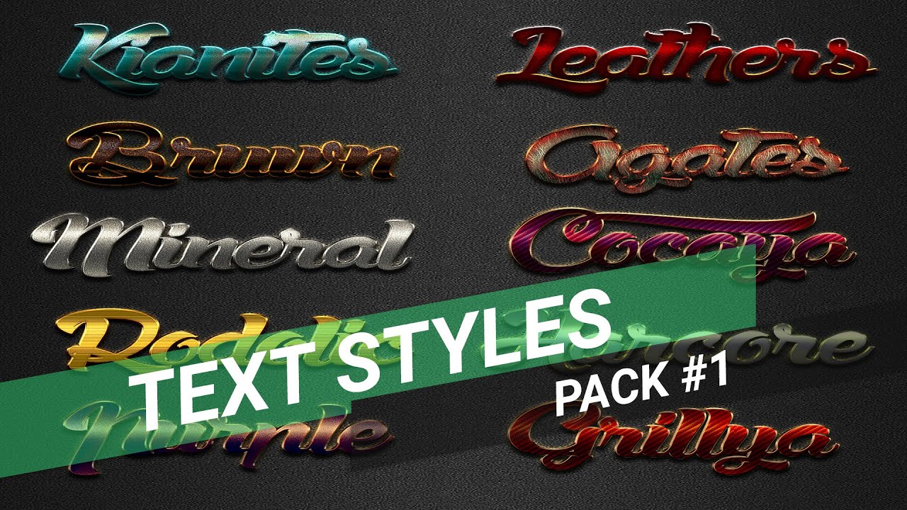 Photoshop Text Styles & Effect (Pack #1) (Free Download) - YouTube