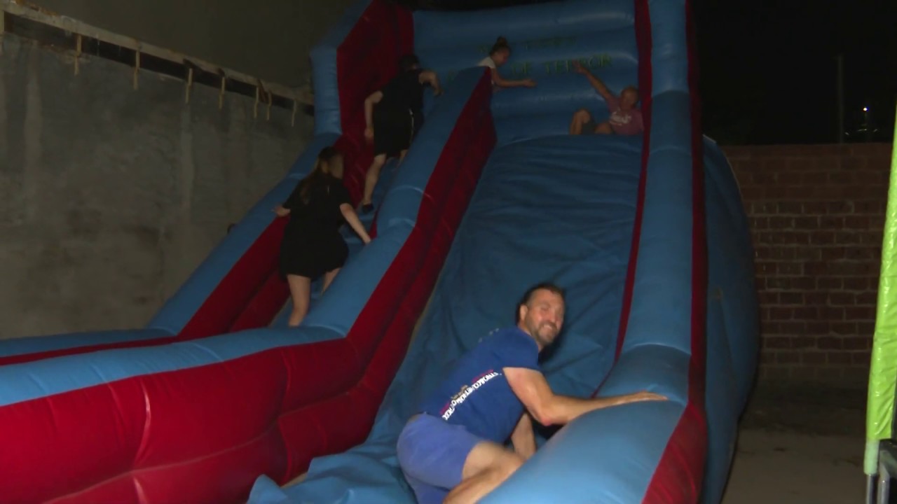 INFLATABLE SLIDE CRASHES - TURNS UPSIDE DOWN! ACCIDENT - YouTube