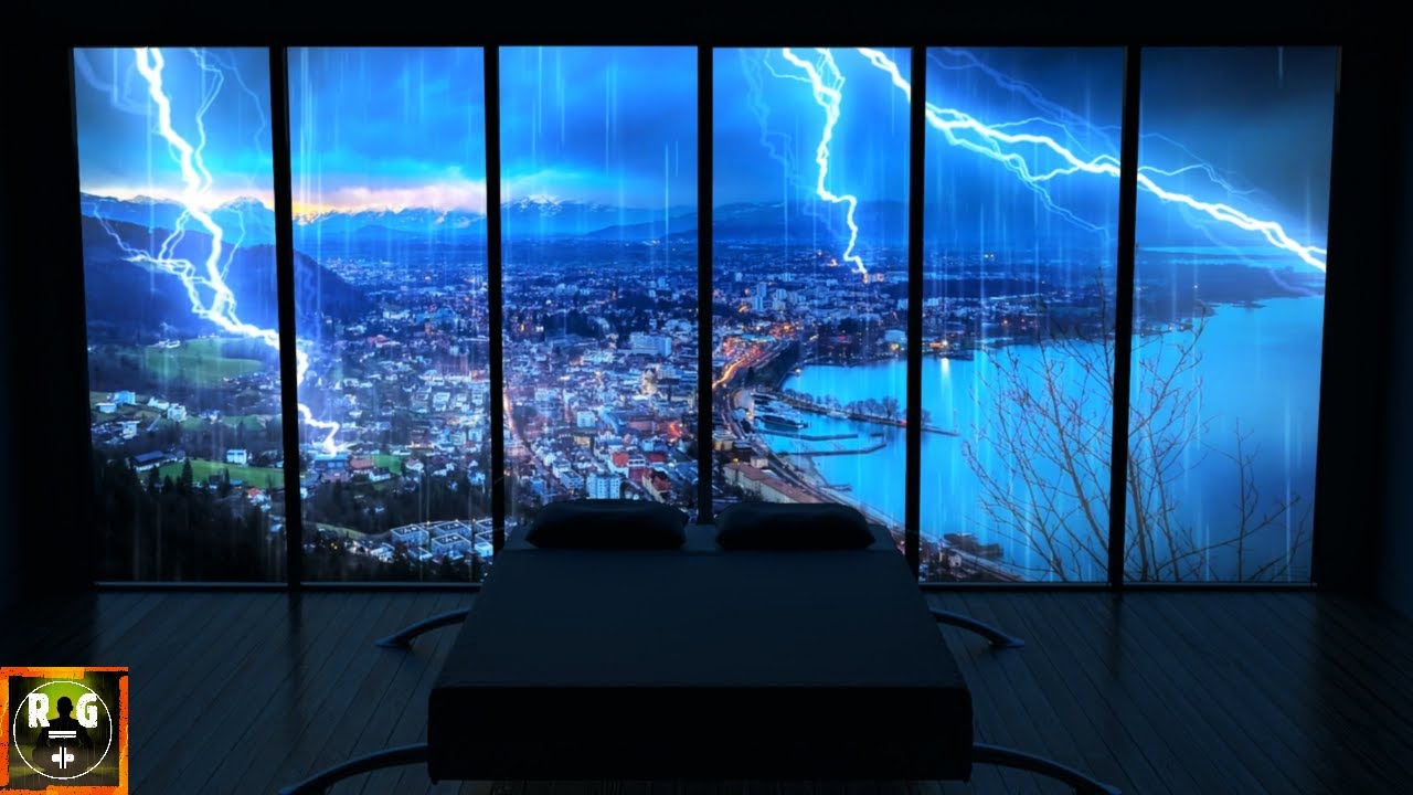 Fall Asleep with Loud Thunderstorm Sounds | Rain, Thunder and Lightning ...