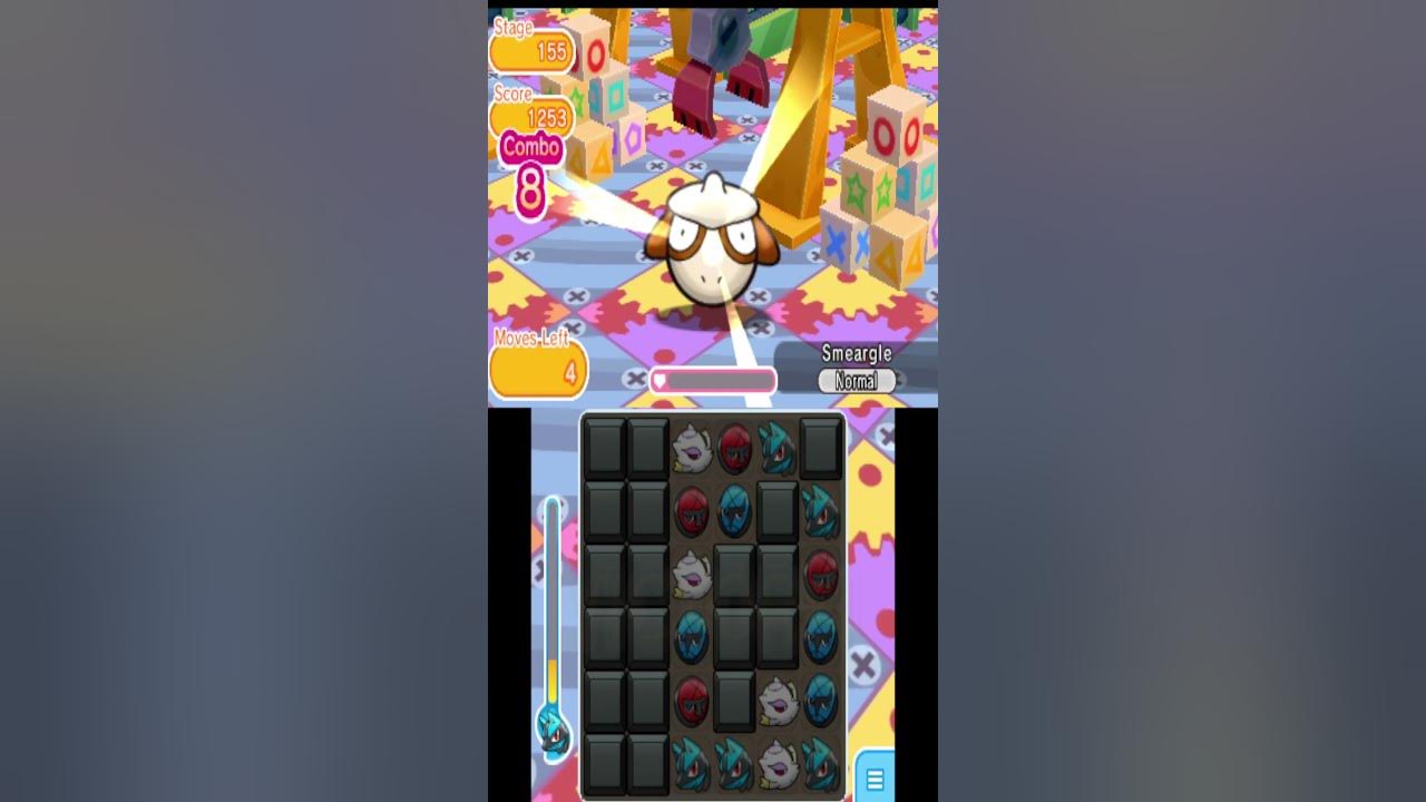 Pokemon Shuffle - Stage 155 Smeargle Puzzle Solution | Move from D3 to ...