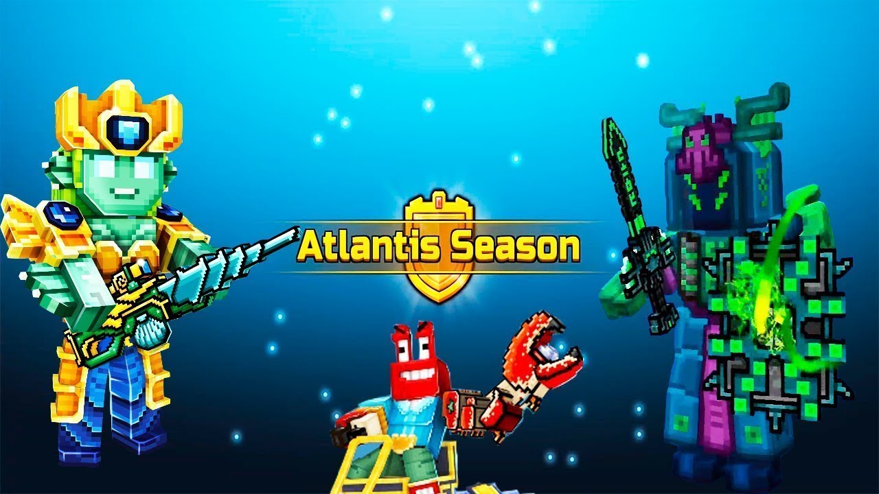 Pixel Gun 3D - Atlantis Season Battle Pass Weapons Review - YouTube