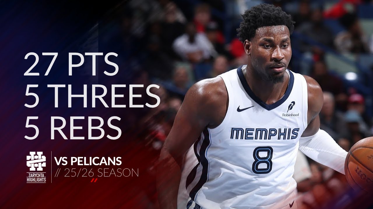 Jaren Jackson Jr 27 pts 5 threes 5 rebs vs Pelicans 25/26 season - YouTube