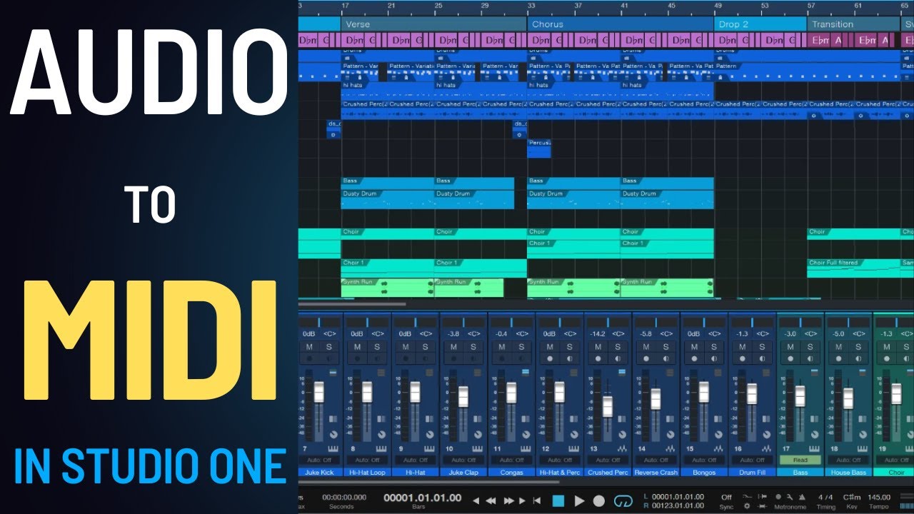 How To Turn Drums Into MIDI In Studio One Fast! - YouTube