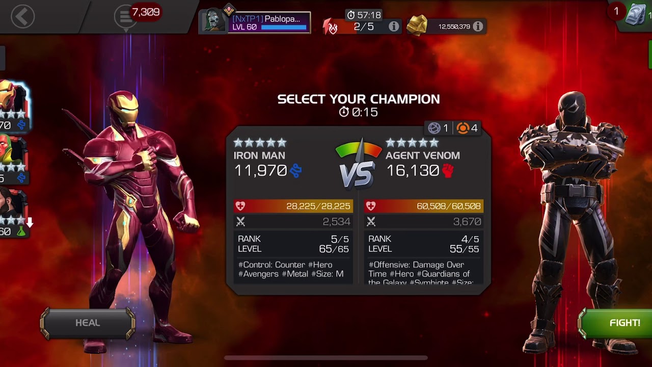 Iron Man Infinity War vs Agent Venom - Alliance War Path 9 (Aegis Heavy ...