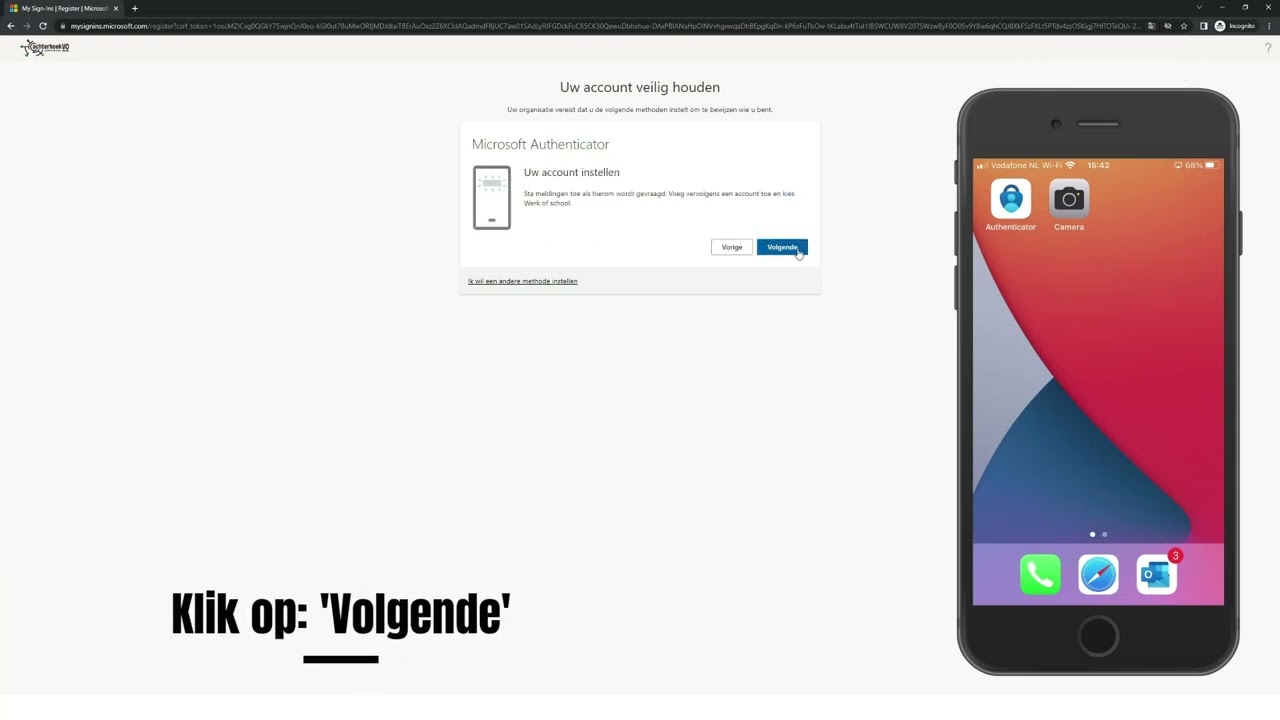 Instellen authenticator via applicatie - YouTube