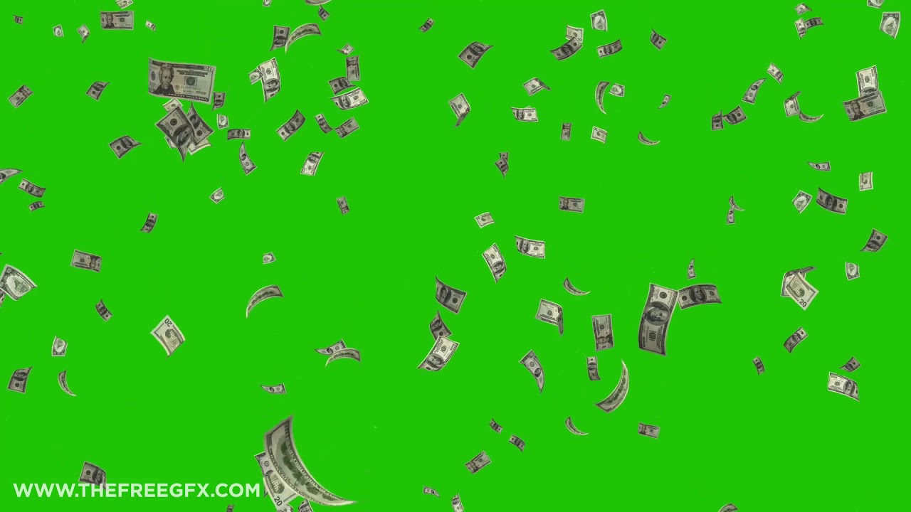 Dollar bill falling green screen video loop, banknote falling - YouTube