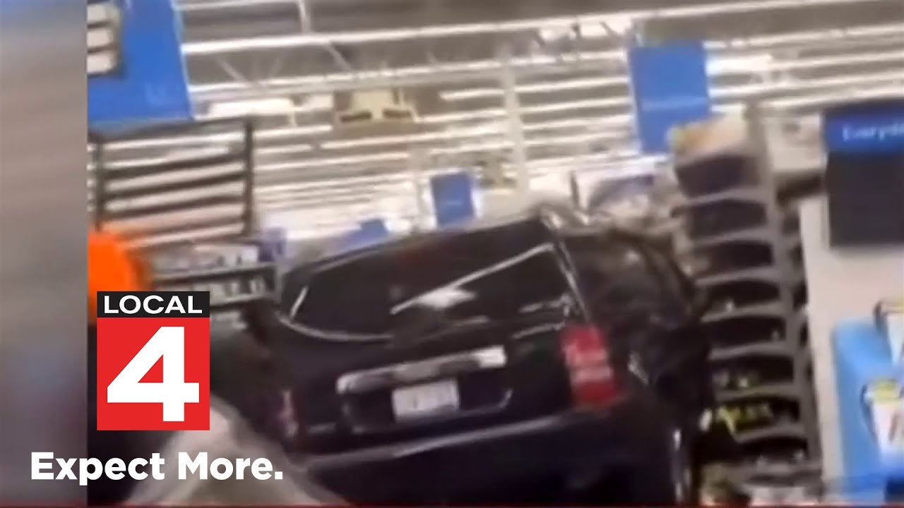 Shoppers injured after car slams into Walmart - YouTube