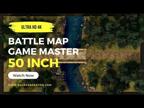 50-inch TV 4K Dynamic Forest Path & River Bridge Map | D&D RPG Battlemap