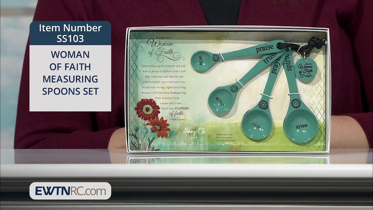 SS103_WOMAN OF FAITH MEASURING SPOONS SET - YouTube