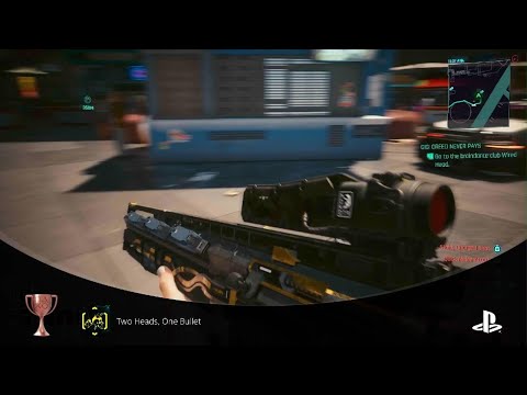 Cyberpunk 2077 Kill 2 Enemies With The Same Sniper Rifle Shot - Two Heads, One Bullet Trophy