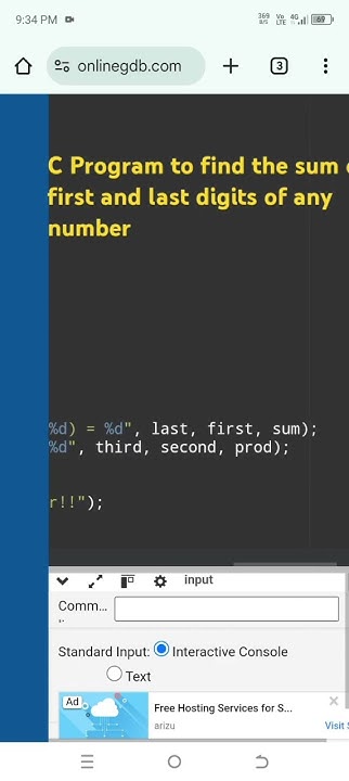 C Program to print the sum of first and last digits of any number - YouTube
