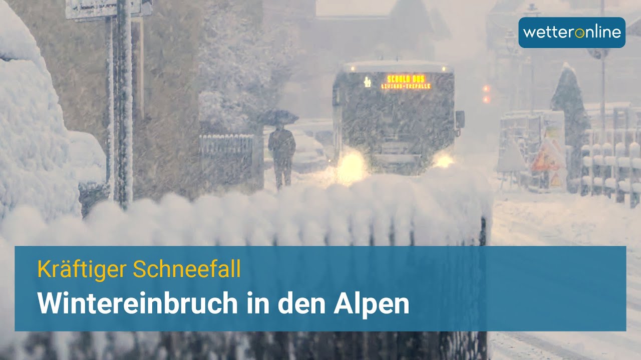Kräftige Schneefälle: Wintereinbruch in den Alpen - YouTube