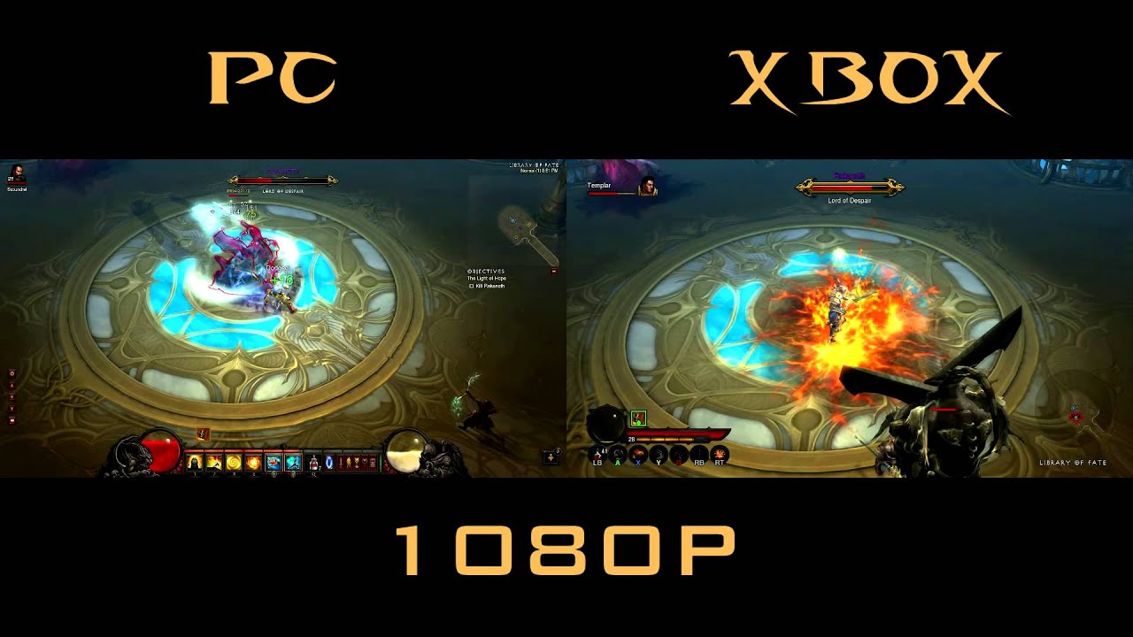 Diablo 3 Xbox 360 vs PC Rakanoth Comparison side by side - YouTube