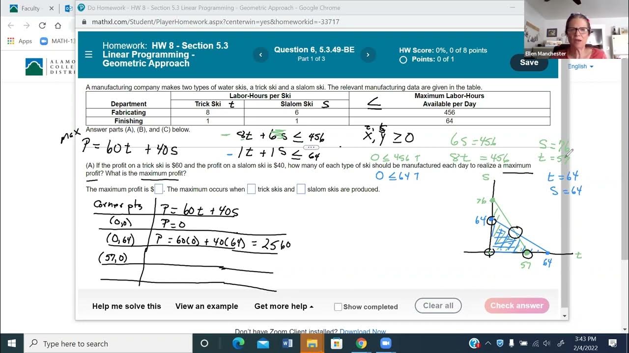 Math 1324, Section 5.3, Part 2 Application of Linear Programming - YouTube