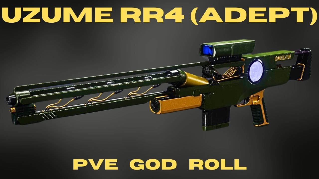 UZUME RR4 (ADEPT) PVE God Roll - Random Roll Guide - Solar Sniper Riffle - Destiny 2 - YouTube