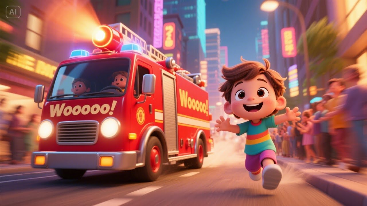Fire Truck Loud and Bright | Exciting Fire Truck Song for Kids | Brave ...