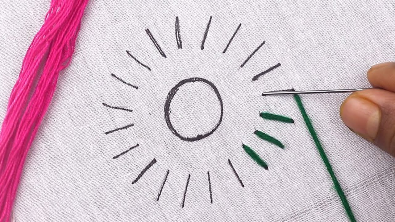 very beautiful circle embroidery design, hand embroidery circle flower ...