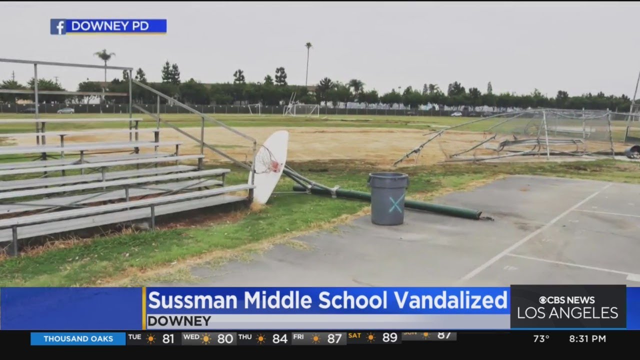 Middle school in Downey vandalized - YouTube