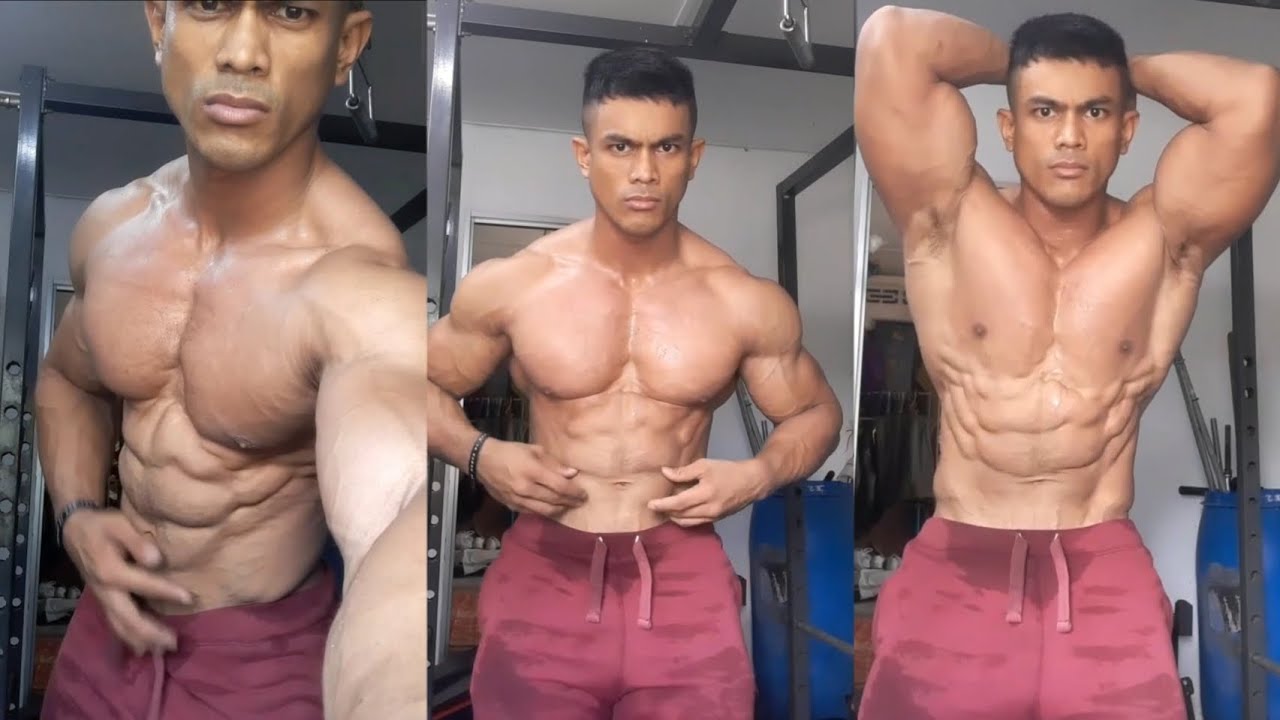 Malaysian bodybuilder showing his muscles - YouTube