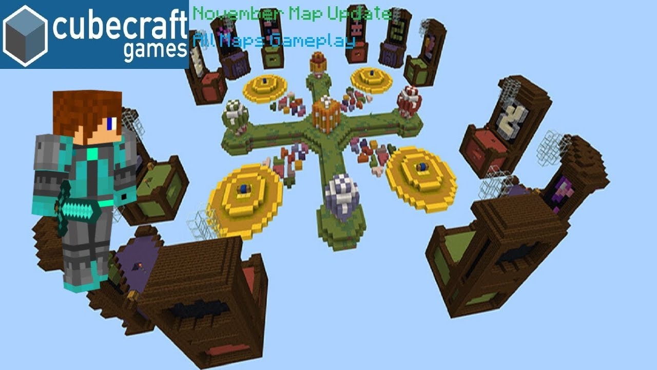 Gameplay of all maps in CubeCraft Bedrock November 2019 update - YouTube