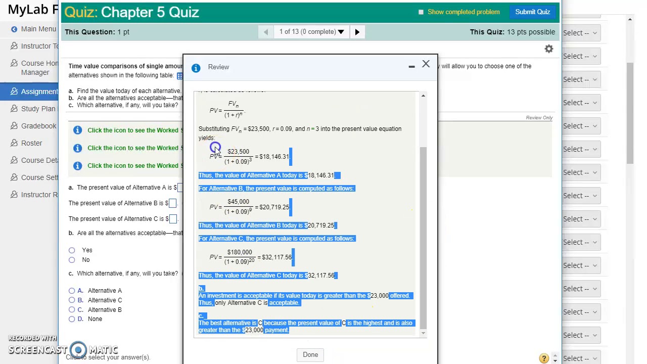 MyLab Finance: Copy Solutions from Quiz - YouTube