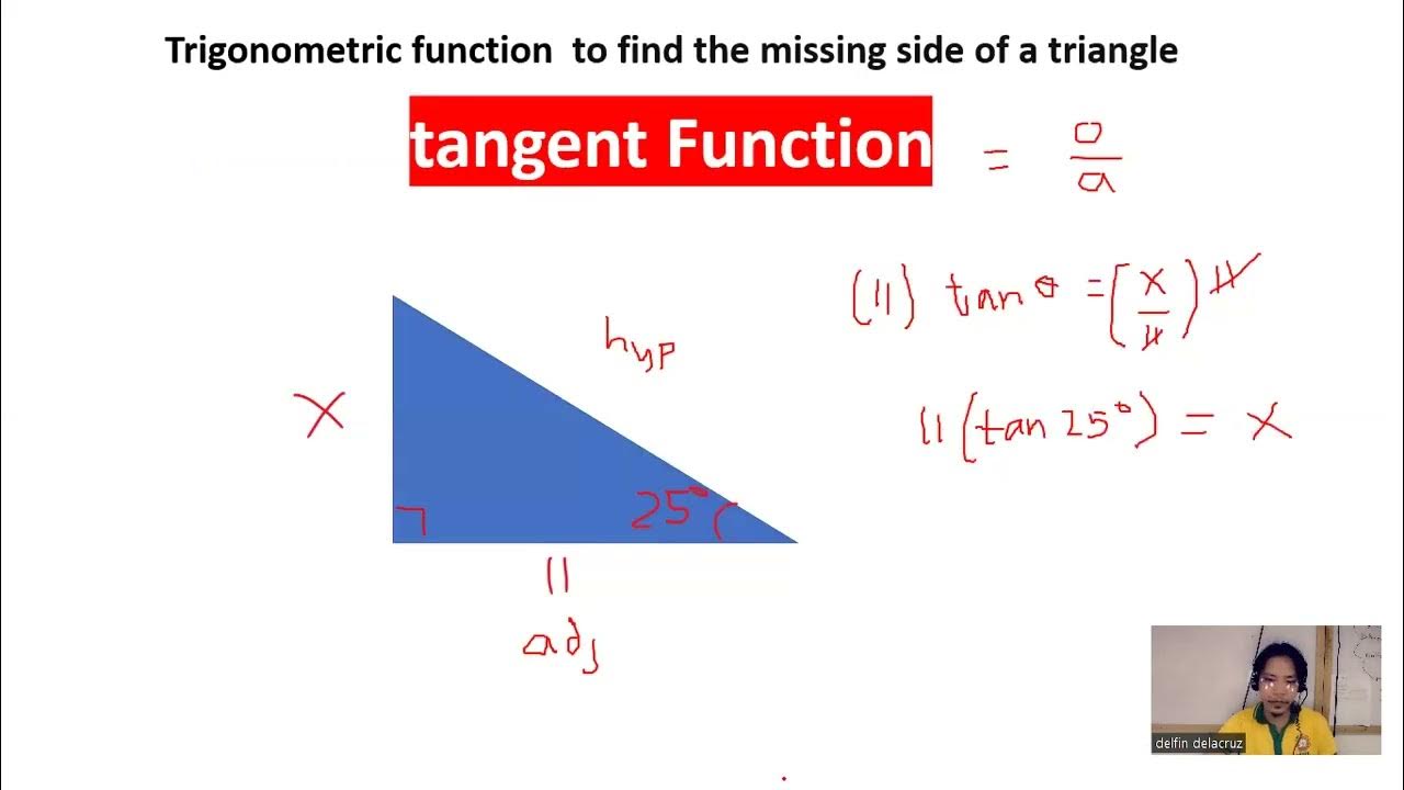 tangent function to find the missing legs of the triangle - YouTube