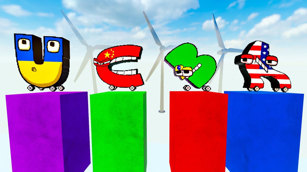 Country Alphabet Lore Cars Conquer Challenge Wave Bridge & Wind Turbine ...