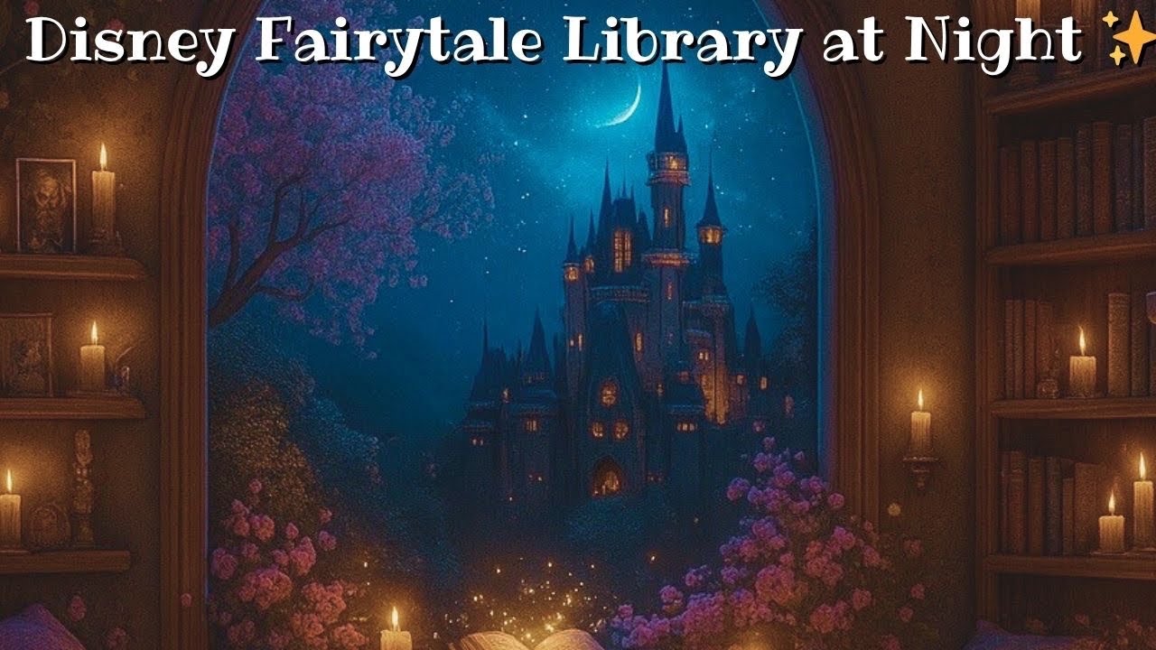Disney-Inspired Fairytale Library | 4 Hours of Cozy Fireplace ...