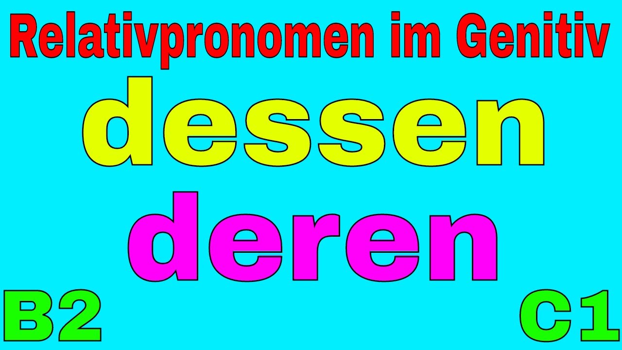Relativpronomen im #Genitiv #deren #dessen - YouTube