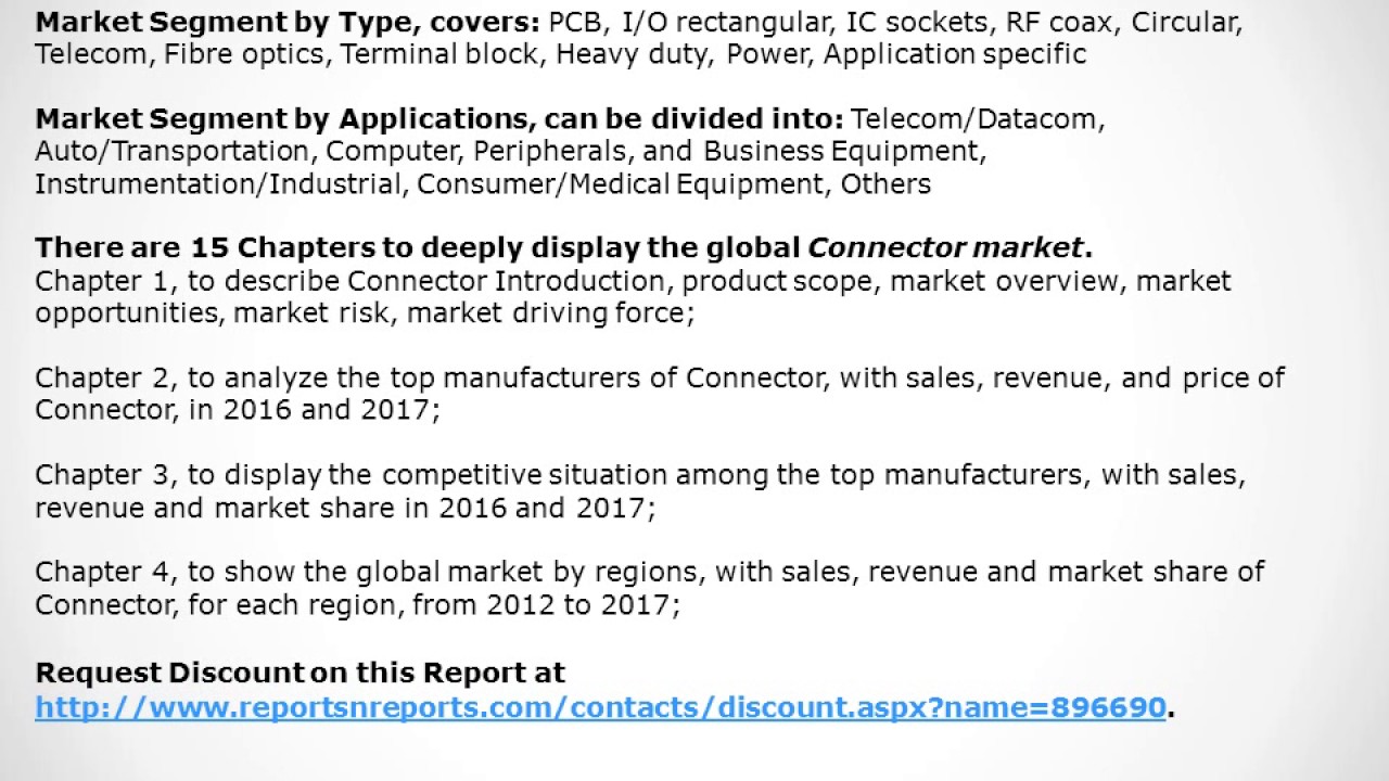 Global Connector Market 2017 Analysis by PCB, IO rectangular, IC ...