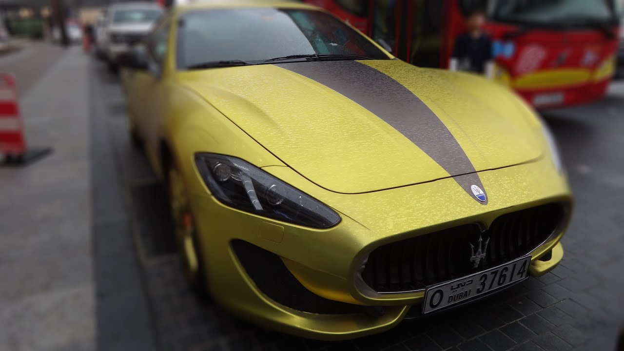 Gold Wrapped Maserati Granturismo With Swarovski Crystals In Dubai Mall ...