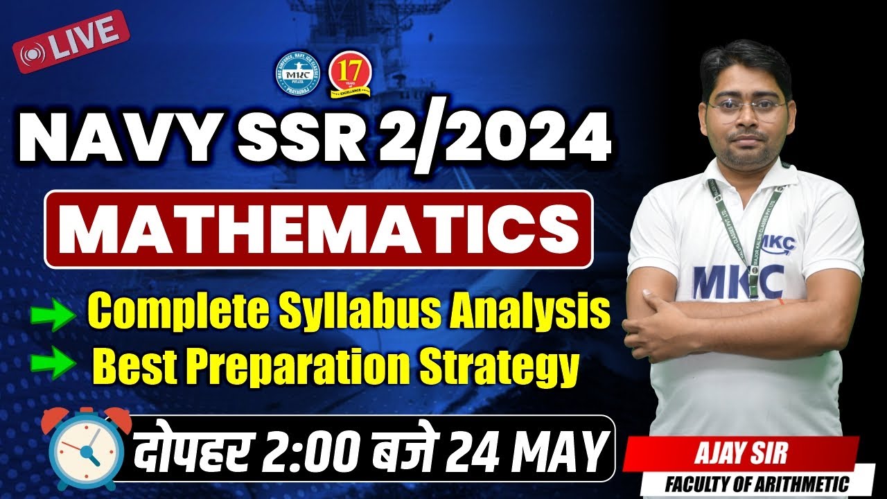 Navy SSR 2 2024 Vacancy Out| Navy SSR Mathematics Live Class | Navy SSR ...