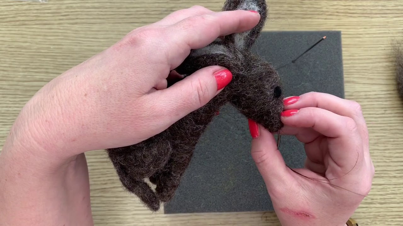 Needle felted hare tutorial workshop Easter needle felting for ...