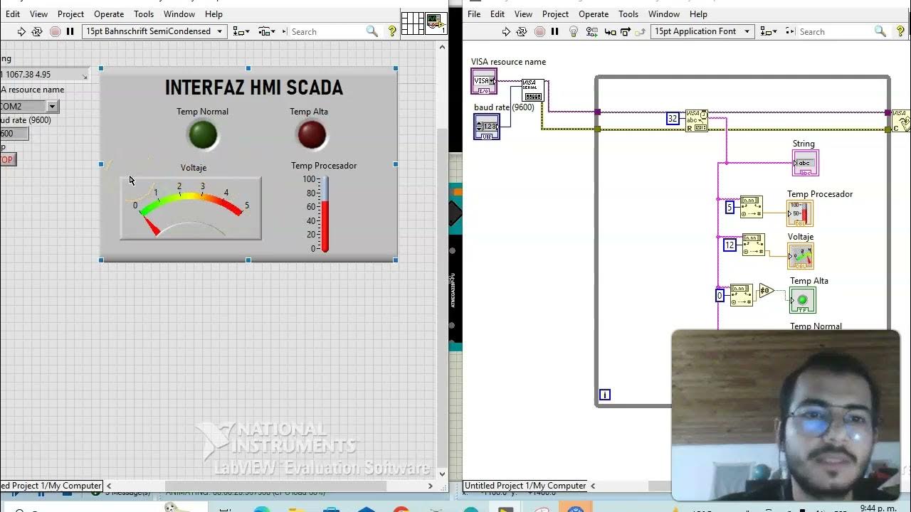 Propuesta interfaz HMI Labview y Proteus. - YouTube