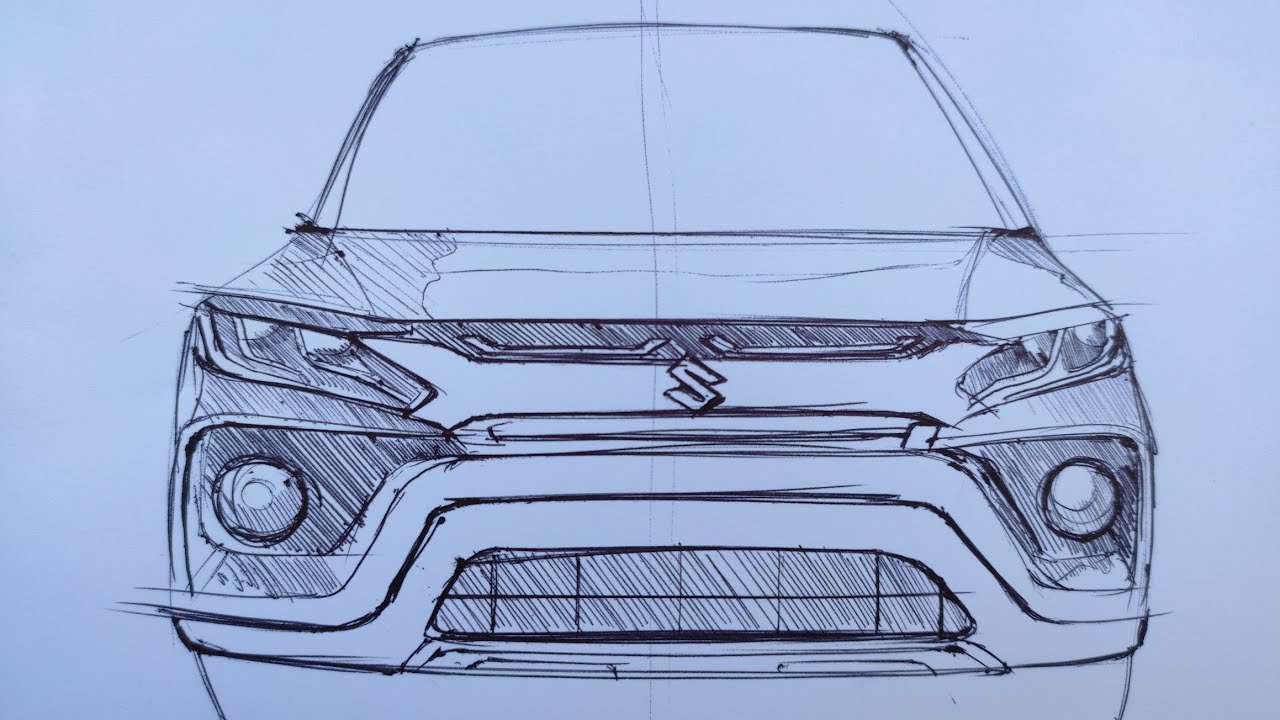 Sketching the facelift brezza | car and draw #marutisuzuki #subcribe # ...