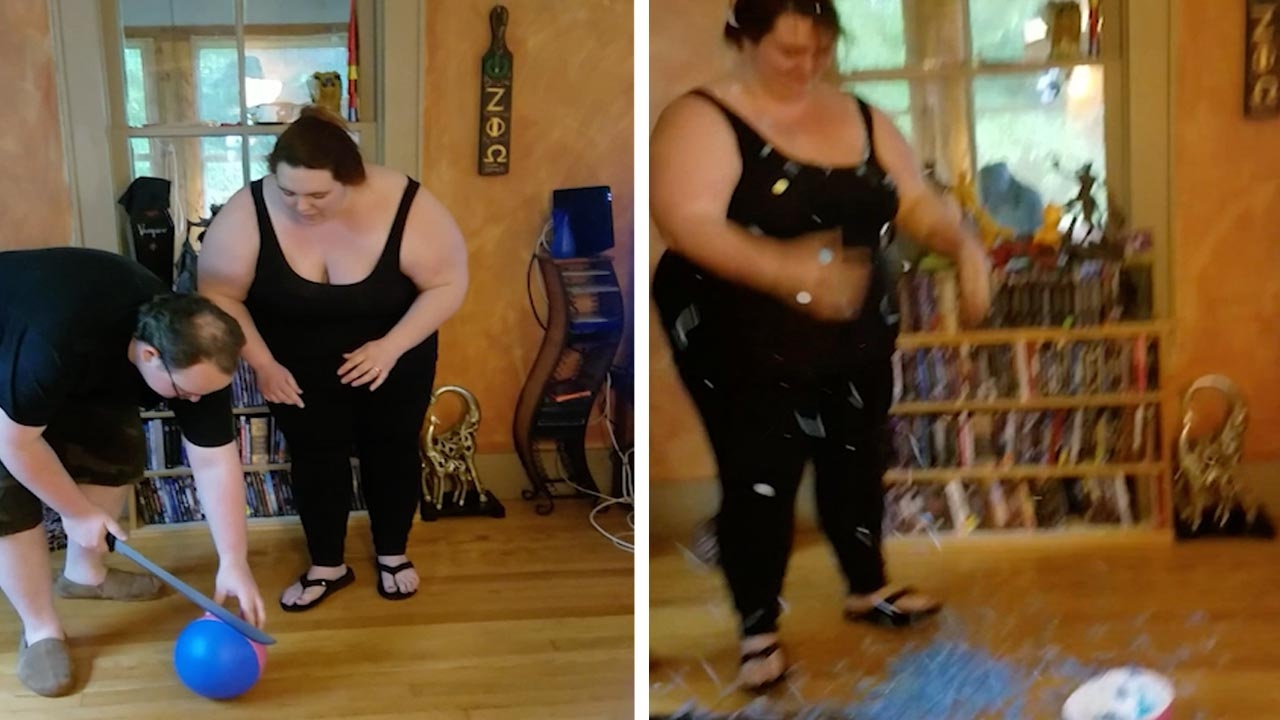 Piñata Fails To Break In Gender Reveal - YouTube
