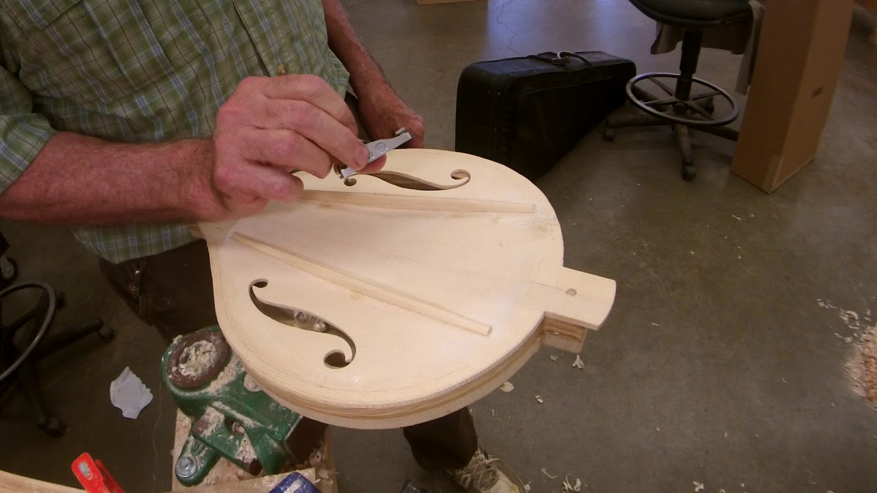 Shaping mandolin braces - YouTube