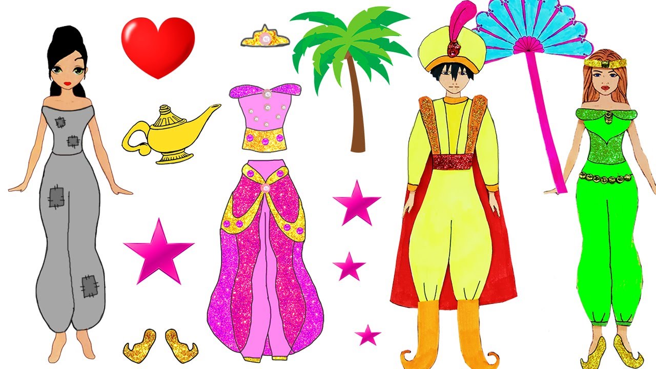 PAPER DOLLS DRESS UP QUEIT BOOK ORIENTAL TALES COSTUMES DRESSES ...