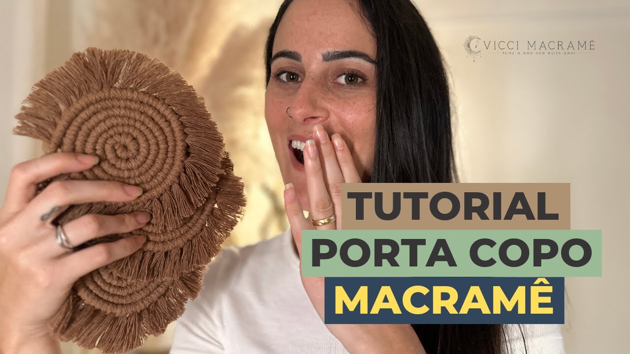 PORTA COPO MACRAME REDONDO - YouTube