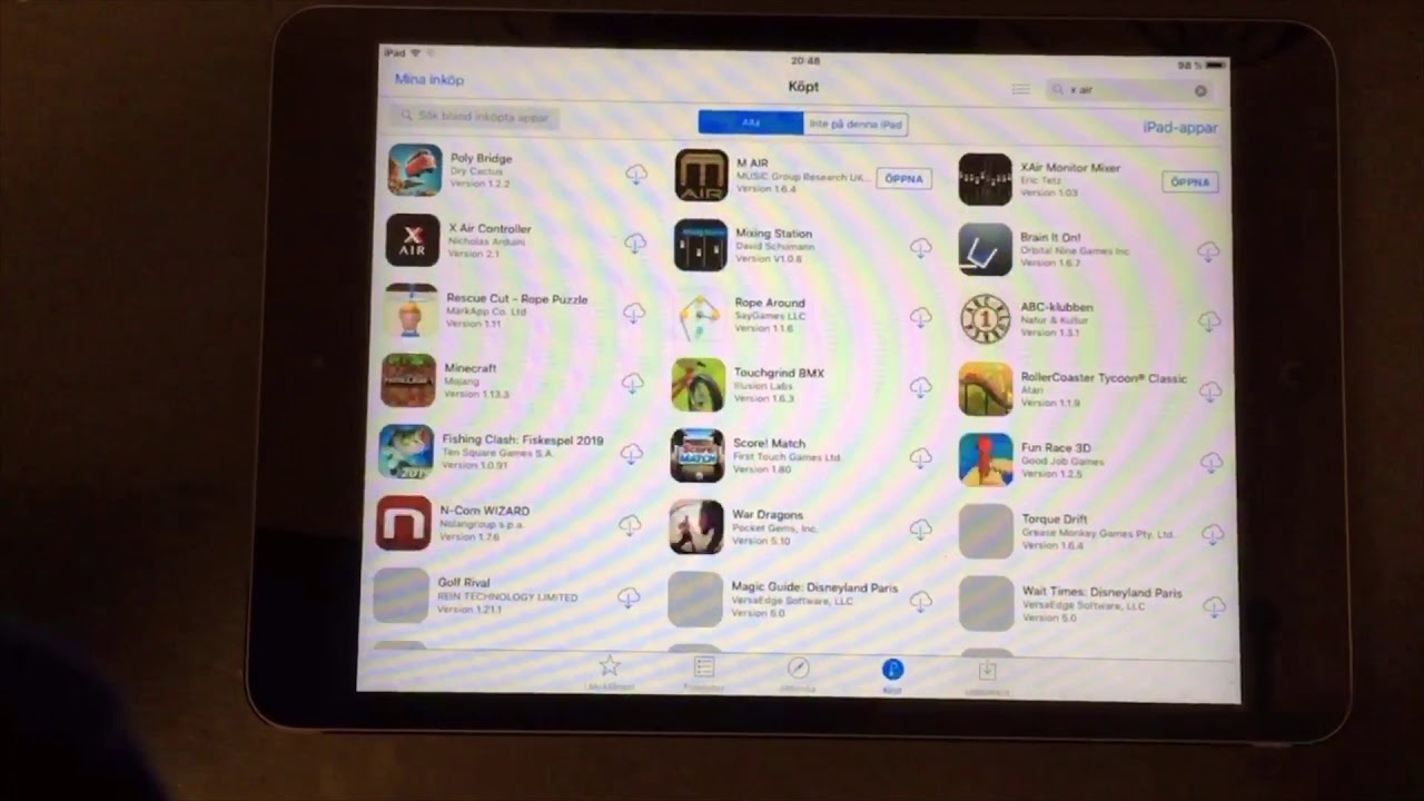 Installing X air on IOS 9.3.5, ipad mini gen 1 - YouTube