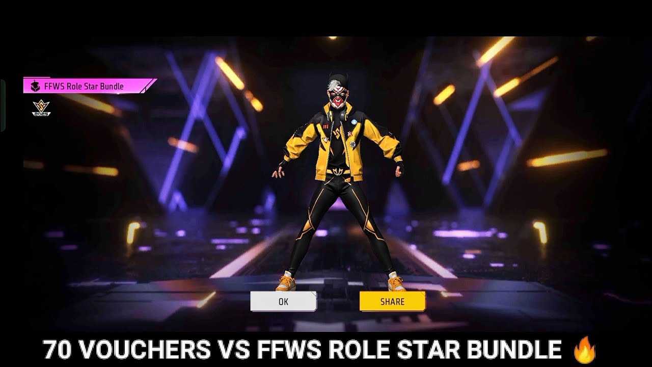 70 VOUCHERS VS FFWS ROLE STAR BUNDLE 🔥| FREE FIRE | NAXSTAR - YouTube
