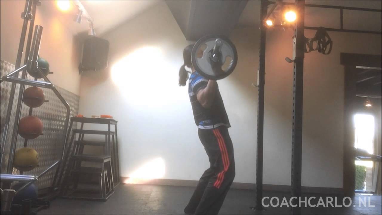 Overhead Press with Knee Bend - YouTube