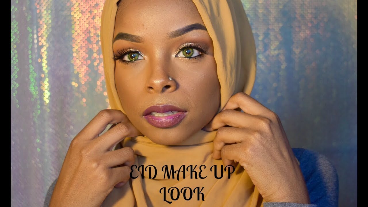 GLITTERY GOLD EID MAKE UP LOOK!! | SADIA M - YouTube